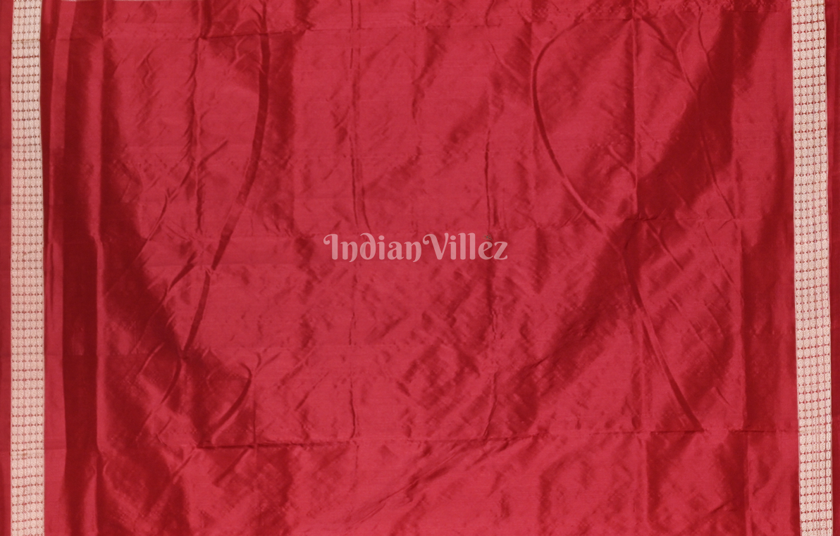 Exclusive Red Tribal Theme Odisha Ikat Sambalpuri Silk Saree – IndianVillèz