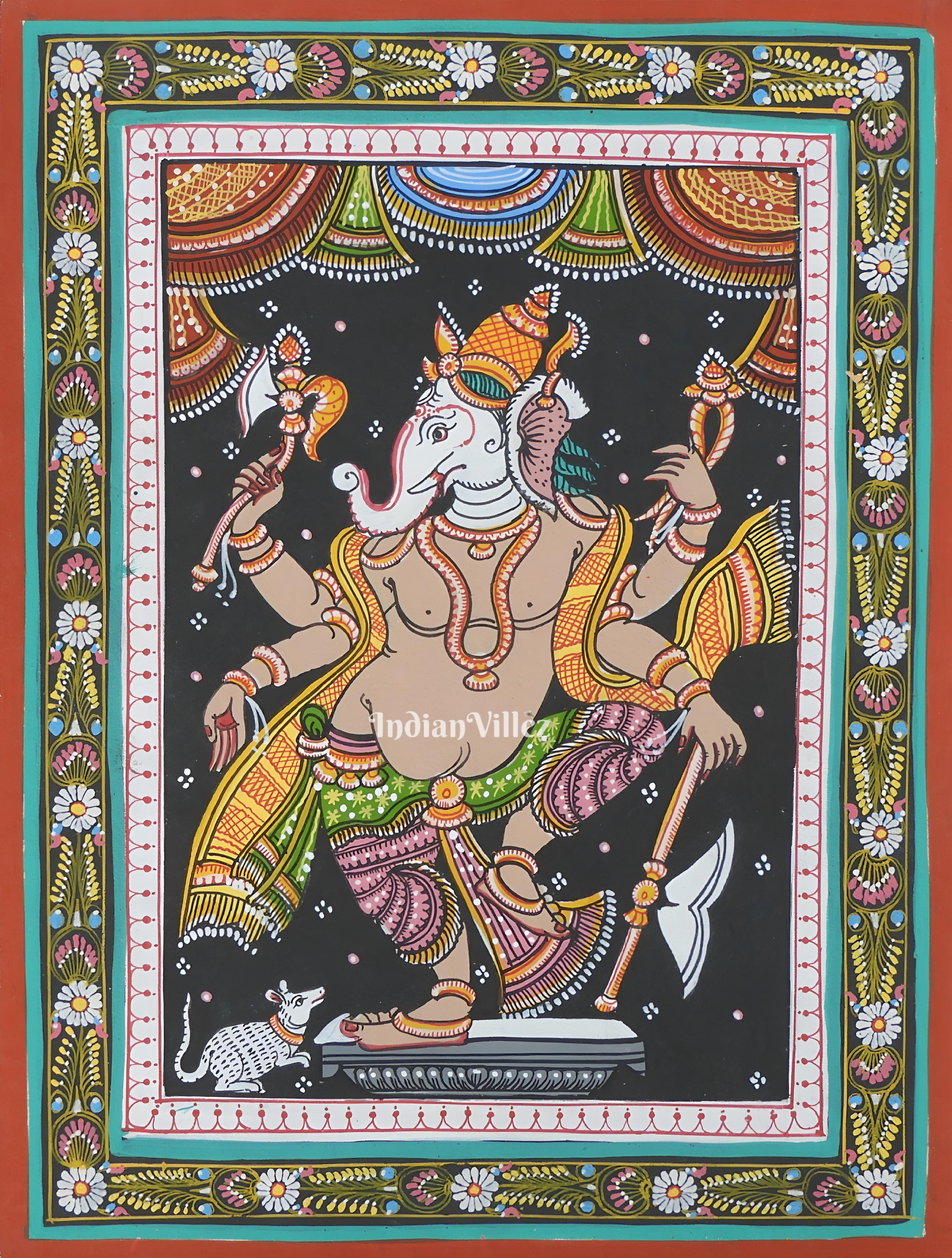 Shree Ganesh Pattachitra Wall Painting – IndianVillèz