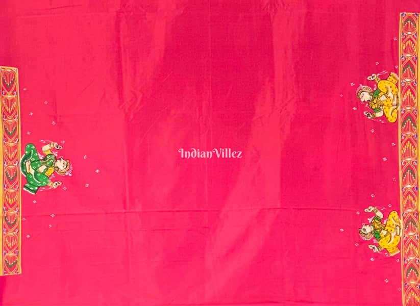 Rani Boita Krishna Raslila Hand-Painted Pattachitra Saree – IndianVillèz