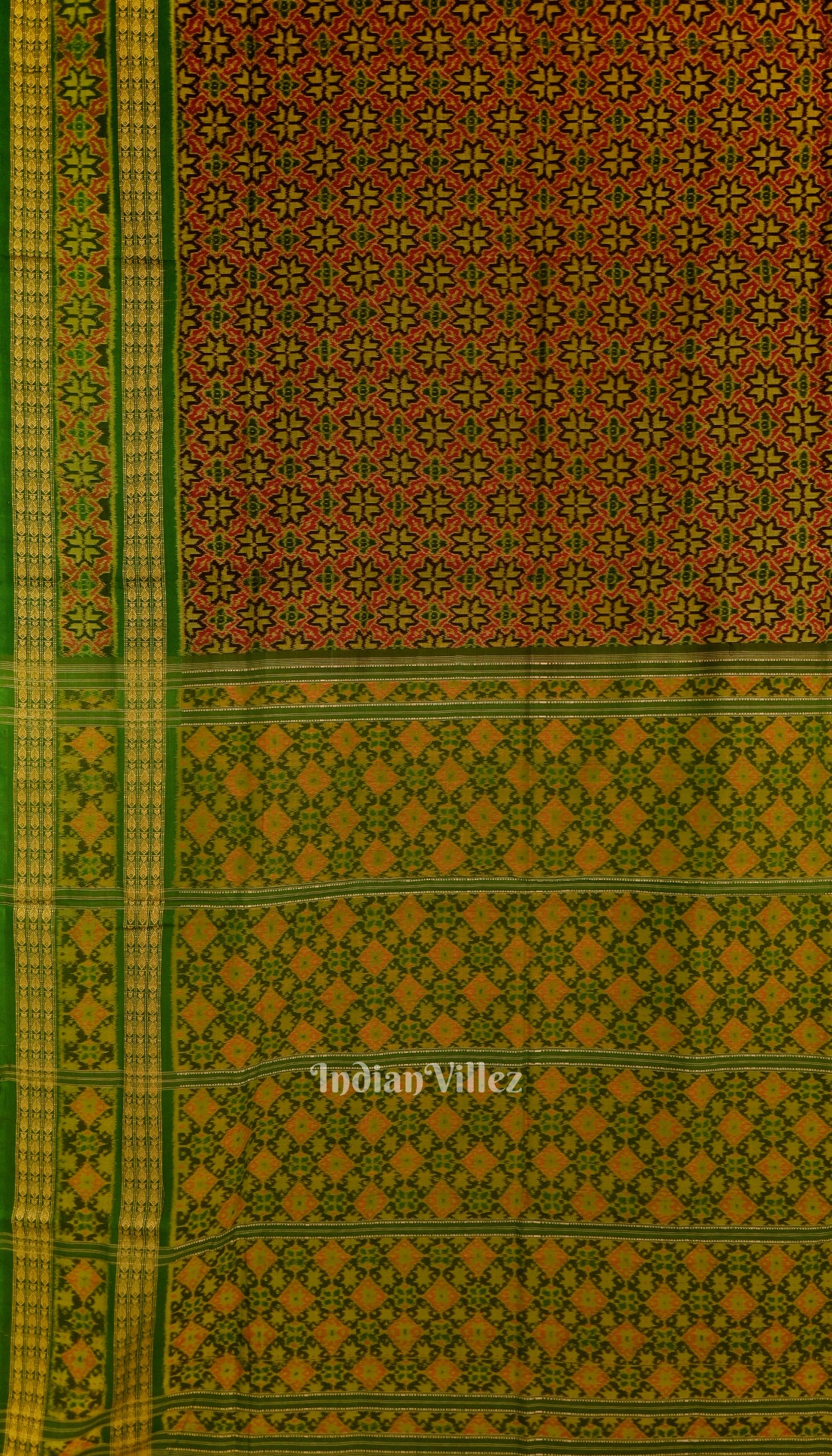 Red Doli Barat Theme Pattachitra Art on Pure Mulberry Silk Saree (Pre ...