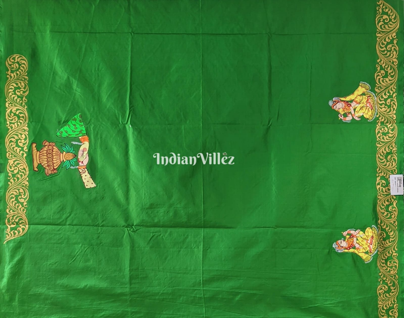 Dark Green Doli Barat & Marriage Theme Pattachitra Silk Saree ...