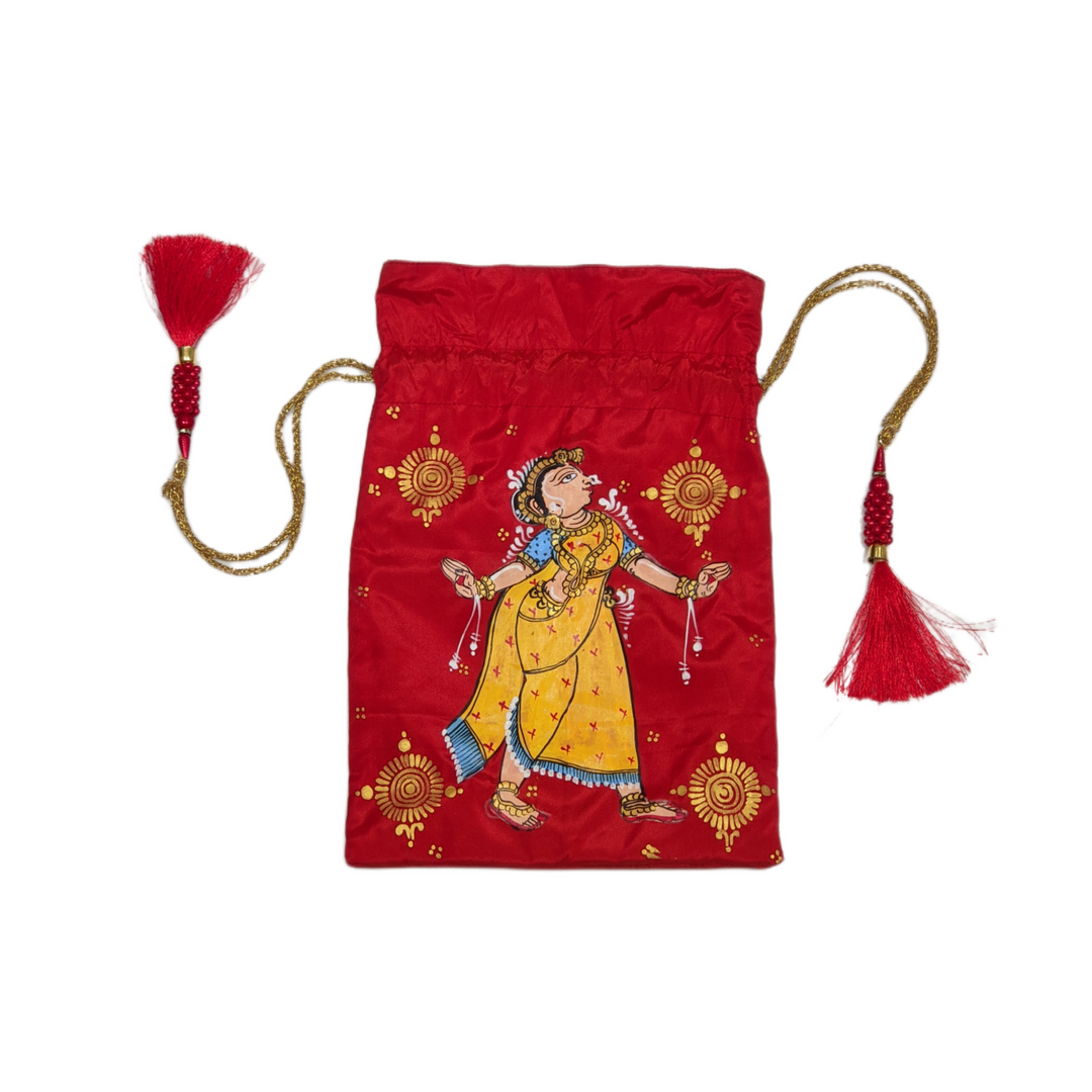 Red Yellow Nartaki Pattachitra Potli Bag – IndianVillèz