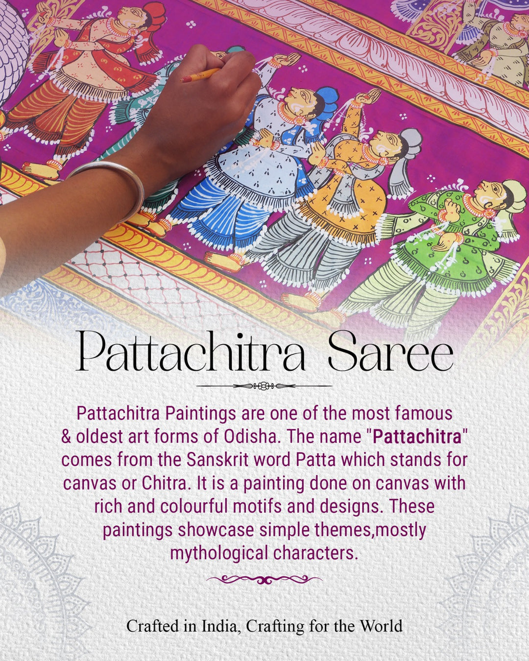 Red Doli Barat Theme Pattachitra Art on Pure Mulberry Silk Saree ...