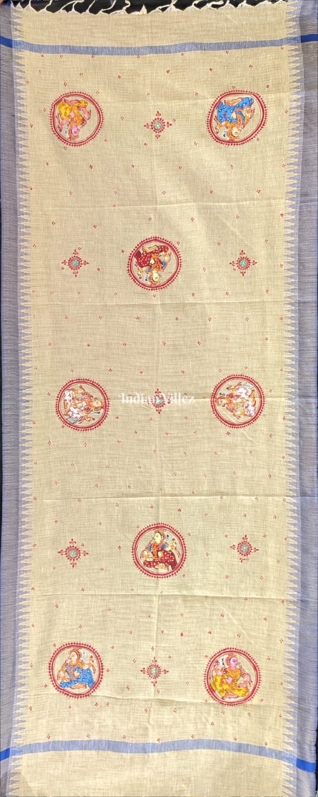 Nartaki Tussar Pattachitra Dupatta – IndianVillèz