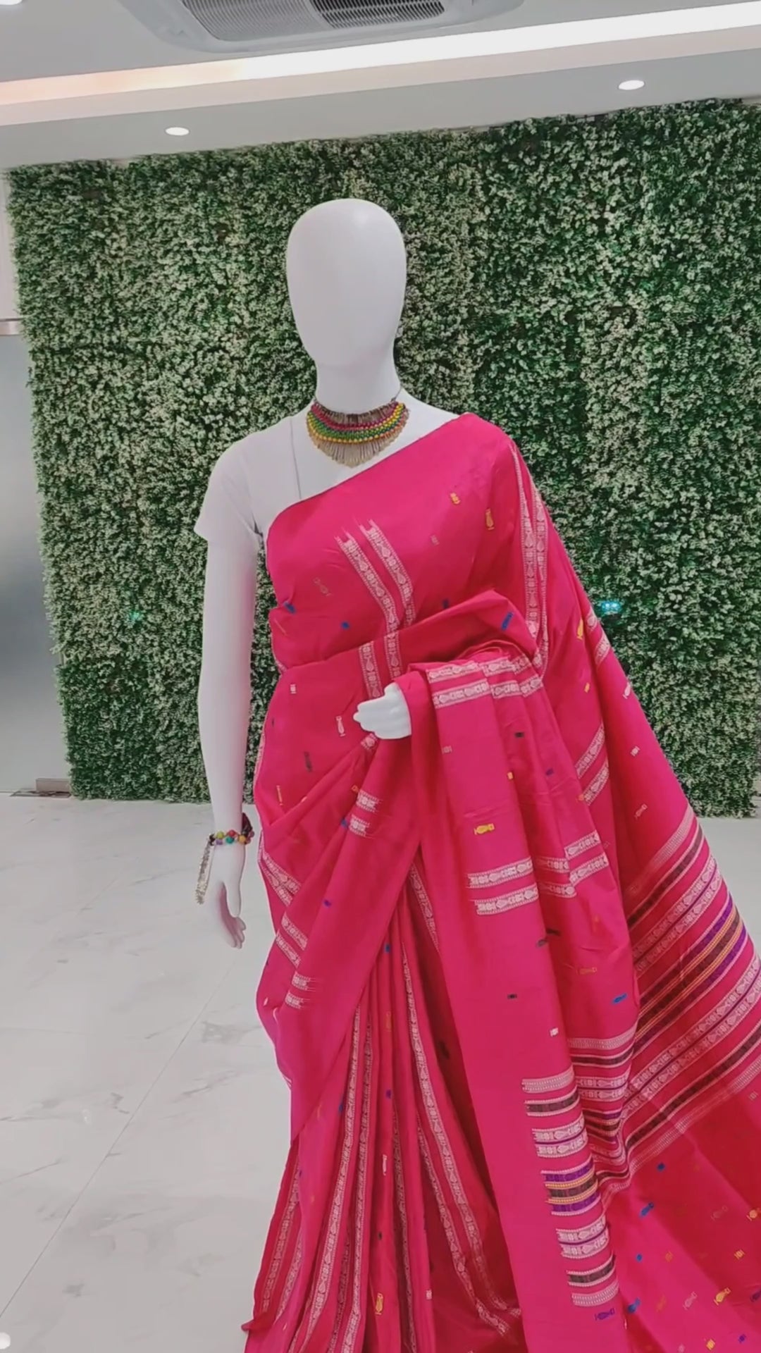 Pink Habaspuri Inspired Fish Sambalpuri Contemporary Bomkai Silk Saree ...