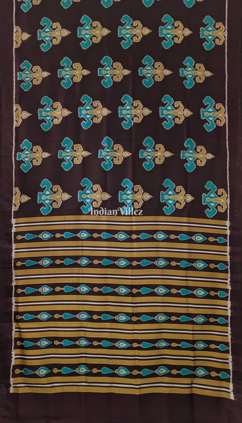 Chocolate Brown Odisha Ikat Contemporary Silk Saree – IndianVillèz