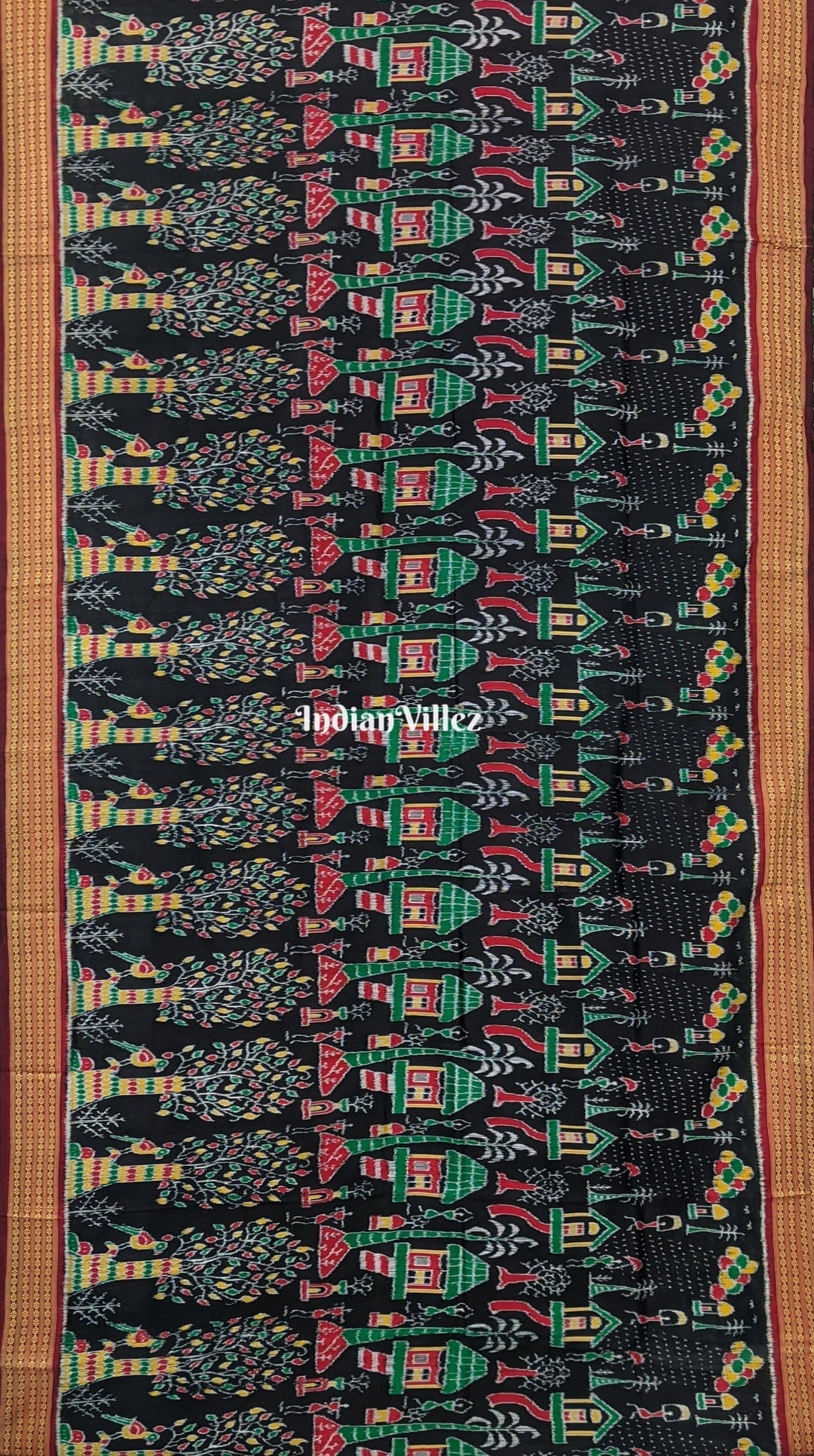 Black Forest Themed Odisha Handloom Khandua Silk Saree – IndianVillèz