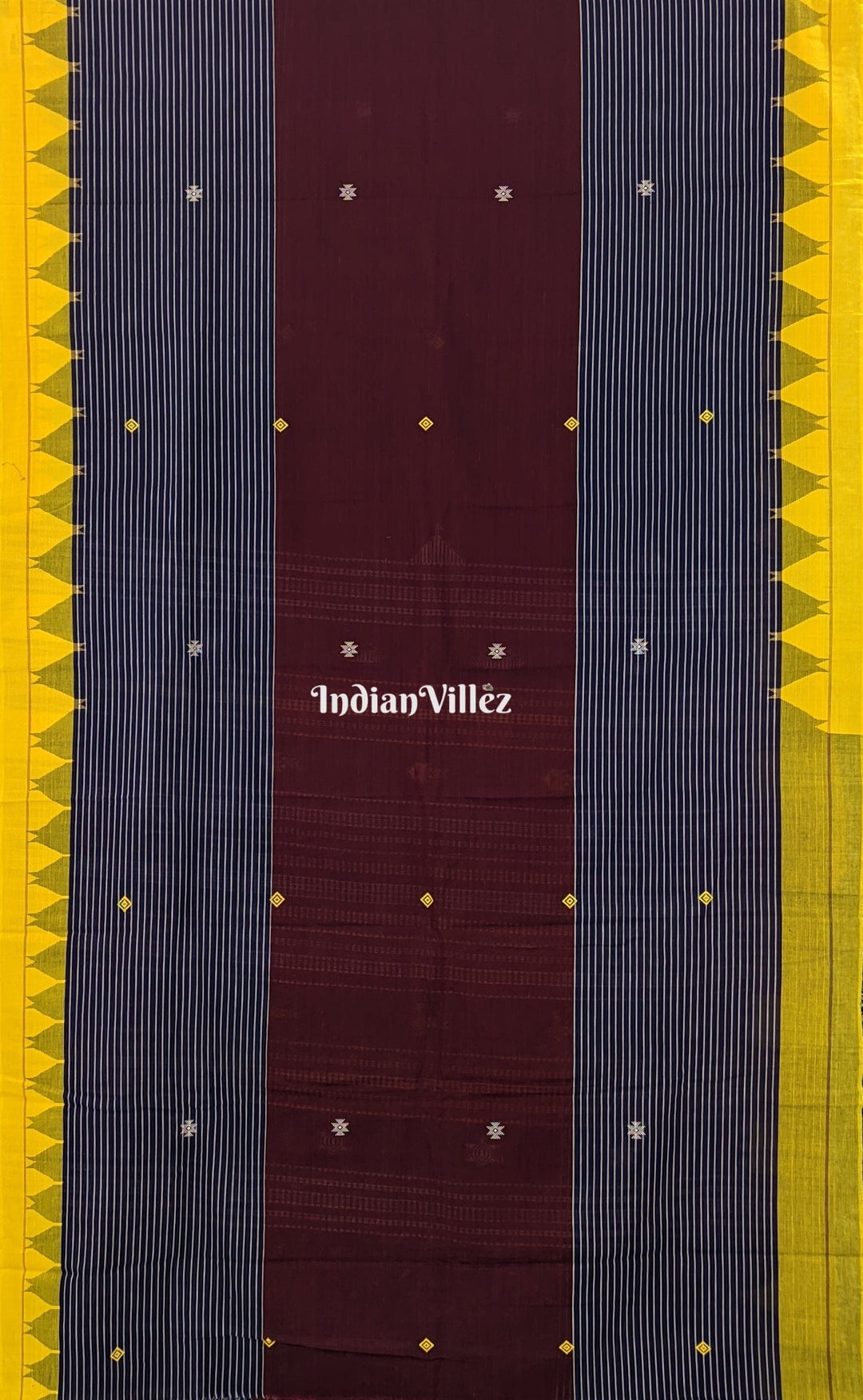 Yellow Maroon Odisha Handloom Natural Dye Kotpad Cotton Saree ...