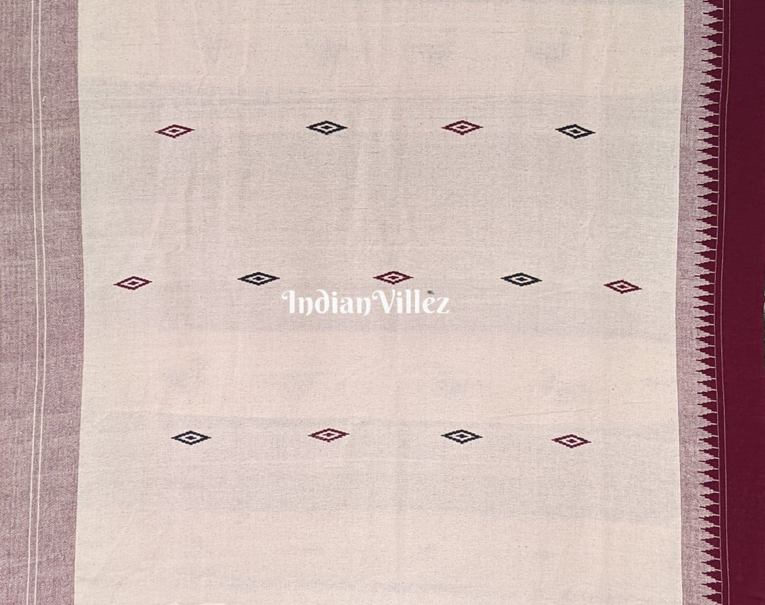 White Odisha Handloom Natural Dye Kotpad Cotton Saree – IndianVillèz