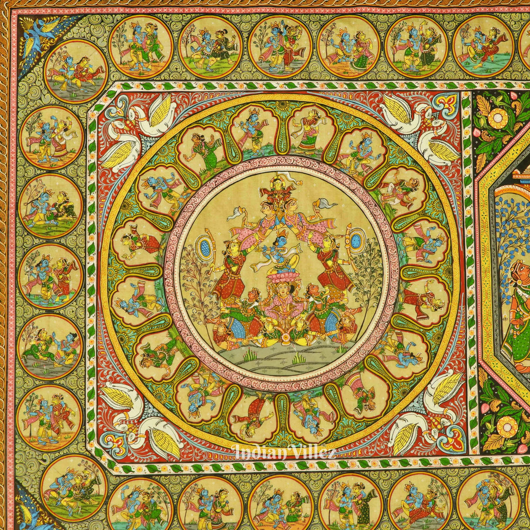 Krishna Leela With Kandarpa Rath & Kandarpa Hasti Pattachitra Painting ...